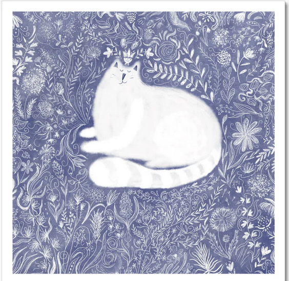 Affiche Chat dans des fleurs gribouillées – arloca